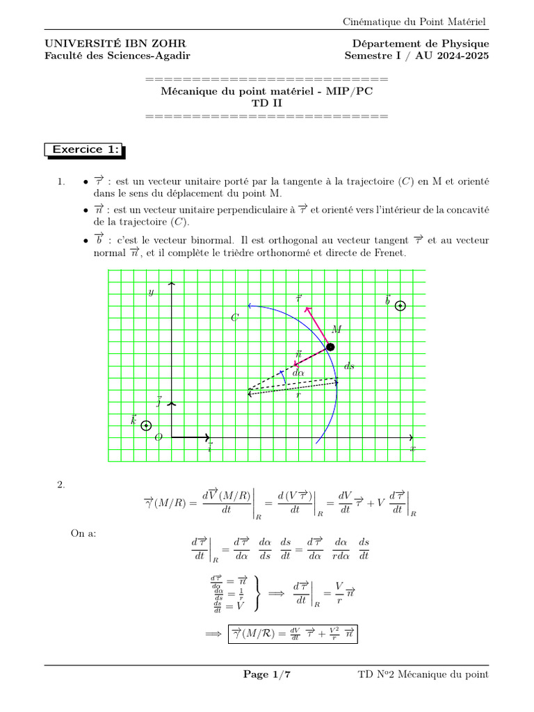 TD2_2024_2025__Correction_ | PDF | Cinématique | Géométrie