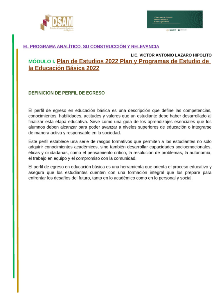 DEFINICION DE PERFIL DE EGRESO | PDF