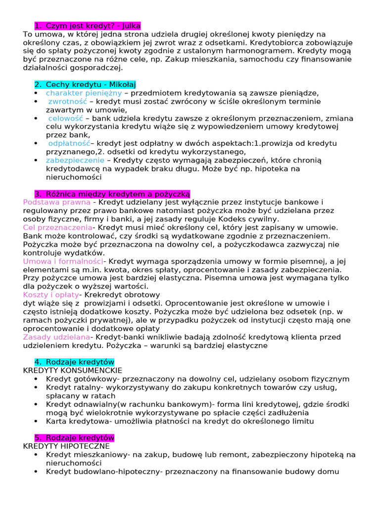 Czym Jest Kredyt | PDF