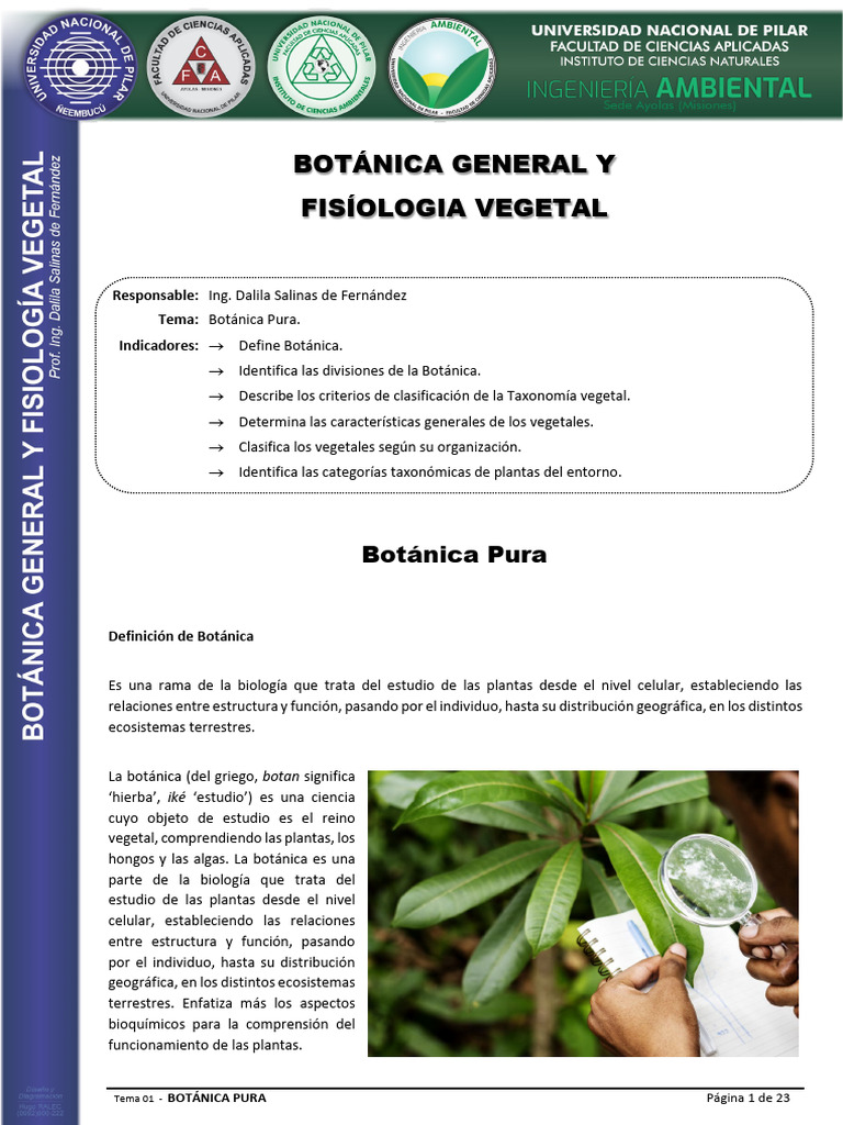 Introducción a la Botánica Pura | PDF | Taxonomía (biología) | Clade