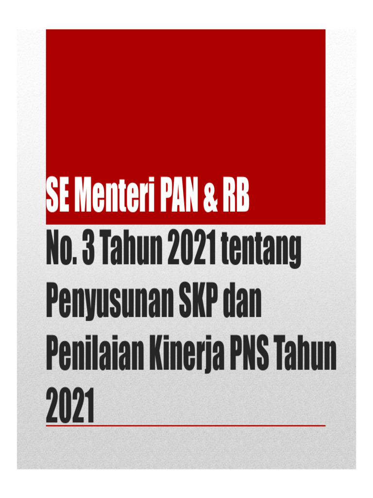 Sosialisasi SE MenPAN - RB No 3 Tahun 2021 | PDF