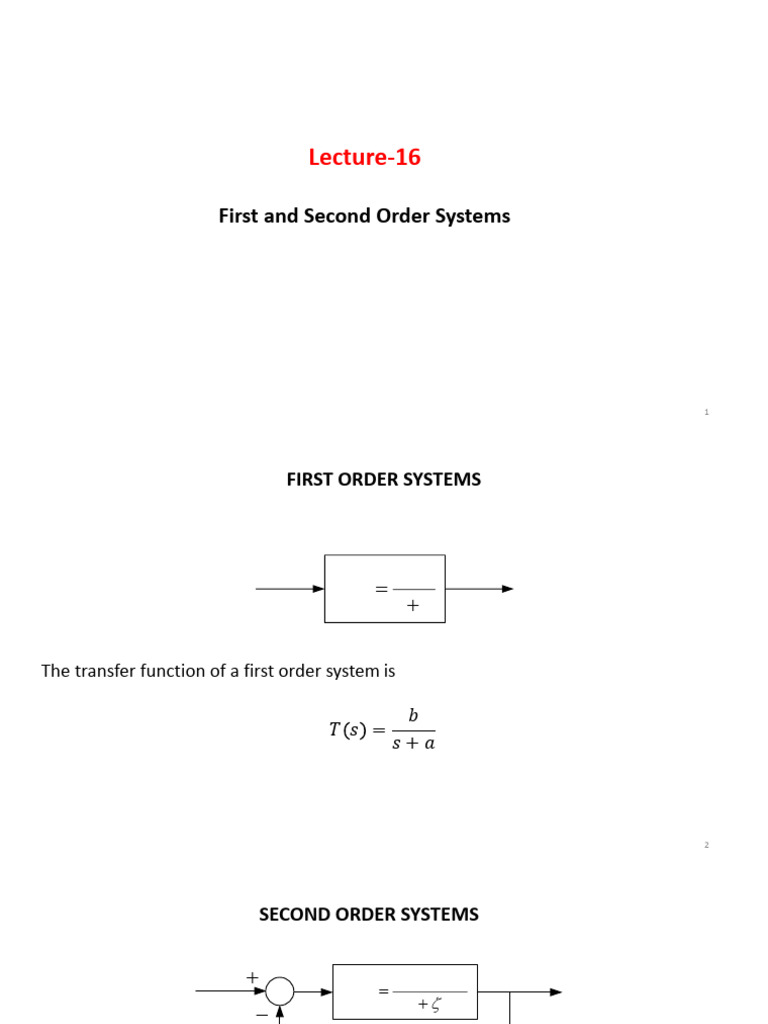 001 Lec16-First-and-Second-Order-Systems | PDF | Electronic Engineering | Analog Circuits