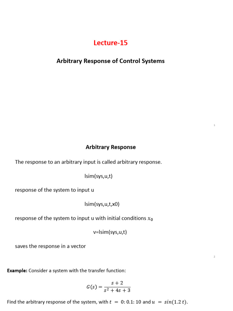 006 Lec15-Arbitrary-Response | PDF