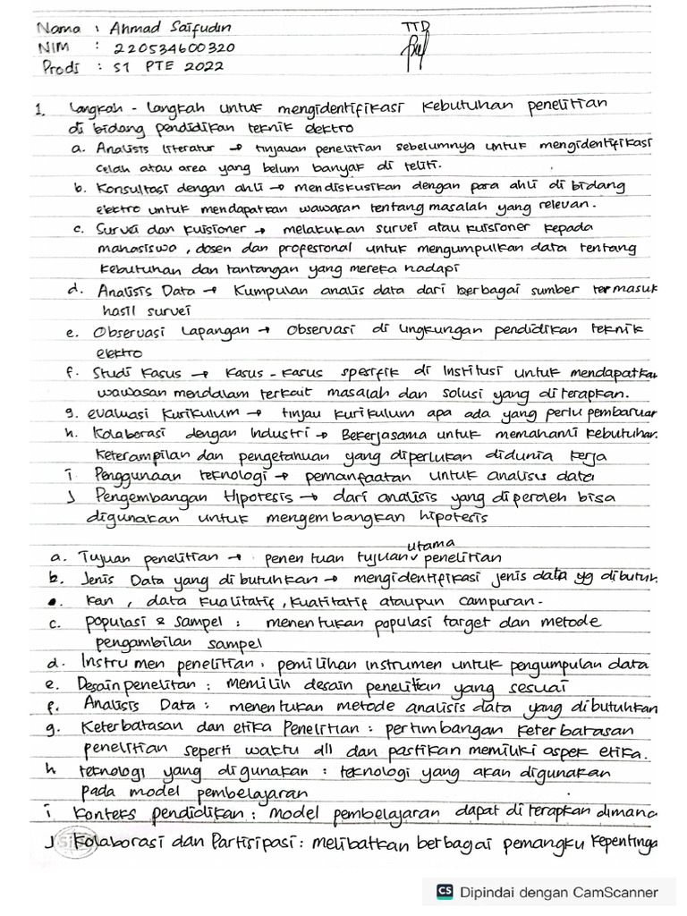 Ahmad Saifudin _220534600320_UAS Metopen | PDF