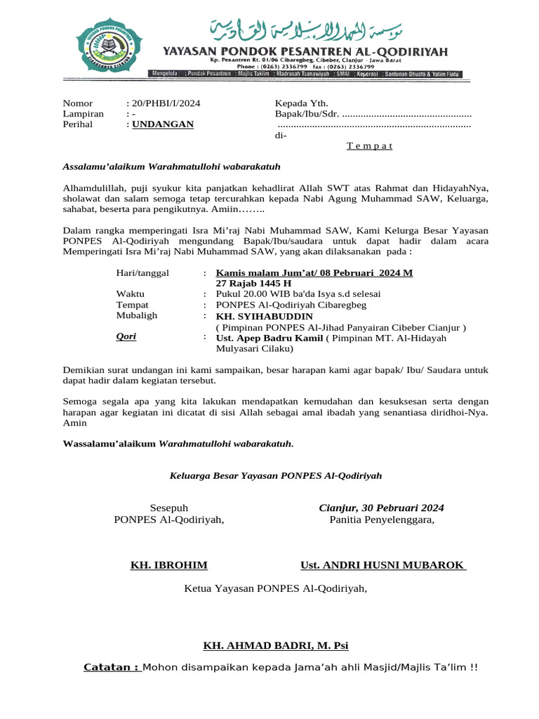 Undangan Rajaban 2024 | PDF