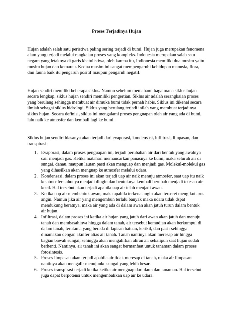 Siklus Hujan dan Prosesnya | PDF