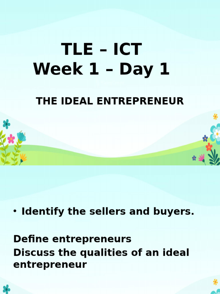 Q1 PPT Week 1 - Tle Ict 6 | PDF | Sales | Prices