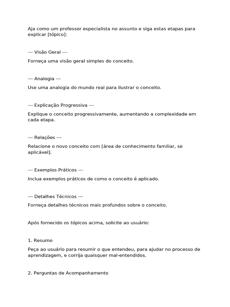 Prompt para Aprender | PDF