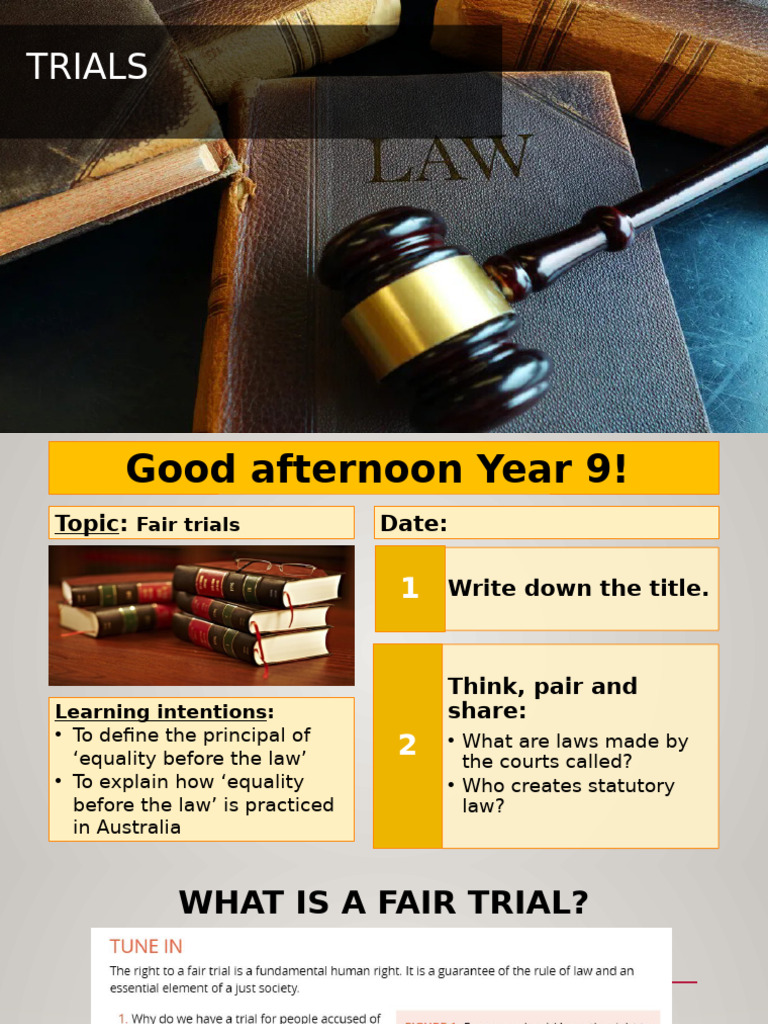 Lessons 1 + 2 - Fair Trials | PDF | Bias | Right To A Fair Trial