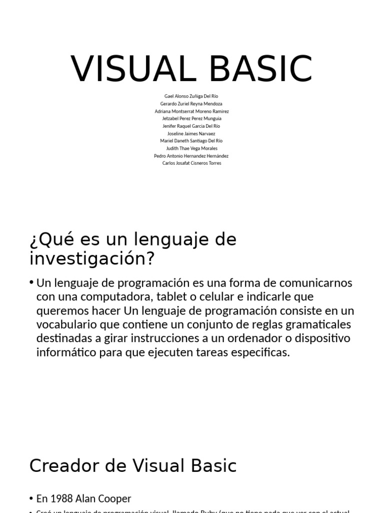 Guía Básica de Visual Basic | PDF | Lenguaje de programación | Básico