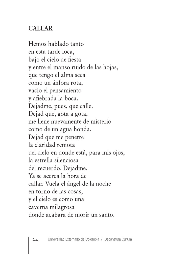Poema sobre el silencio y el recuerdo | PDF
