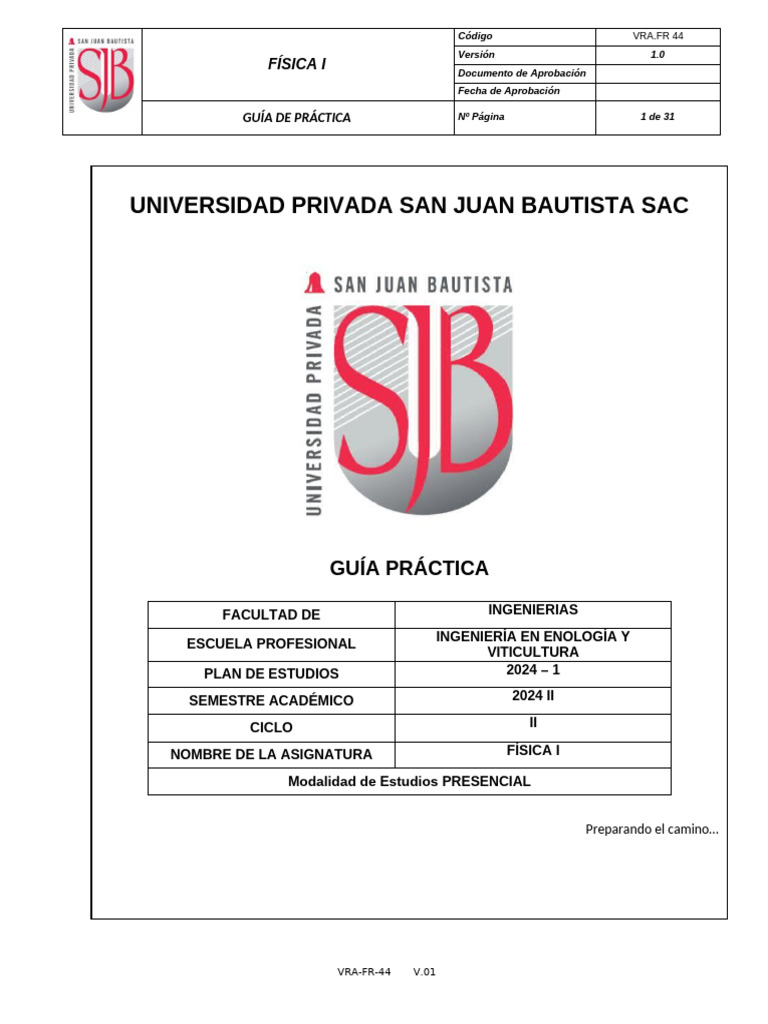 VRA-FR-044 Formato de Guía Practica - Física I | PDF | Medición