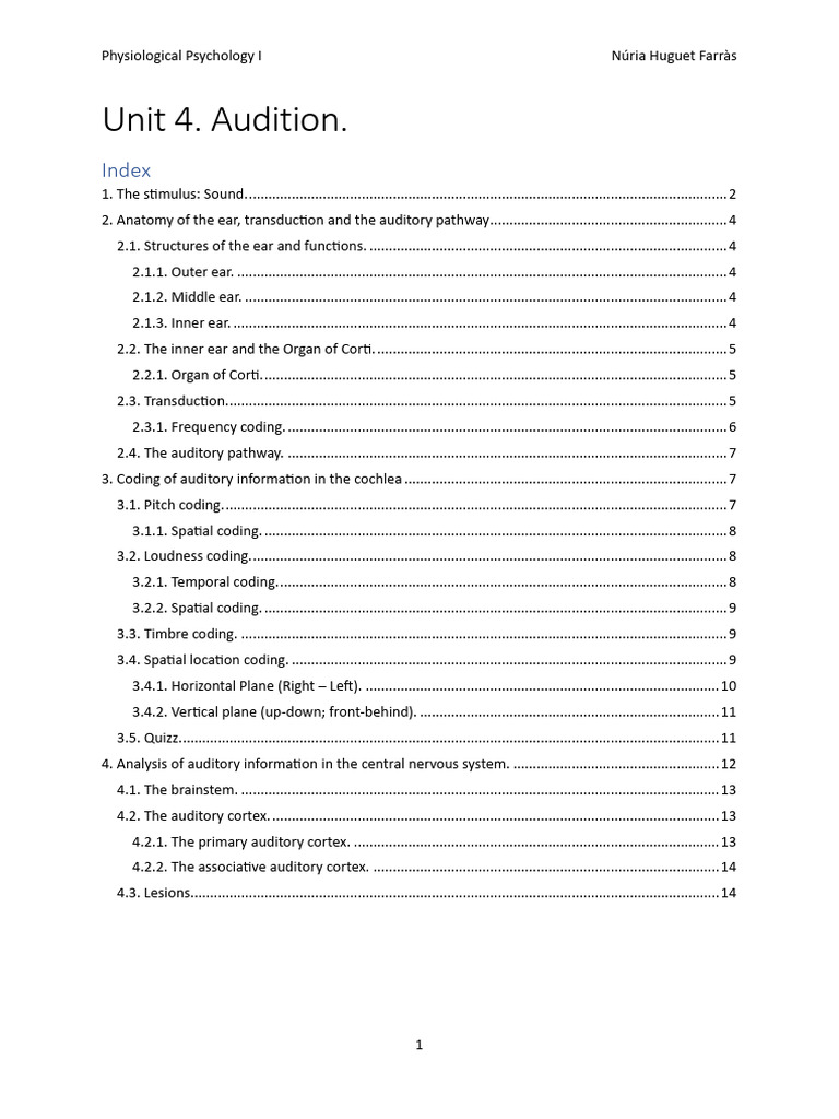 Auditory System: Anatomy and Coding | PDF | Auditory System | Sound