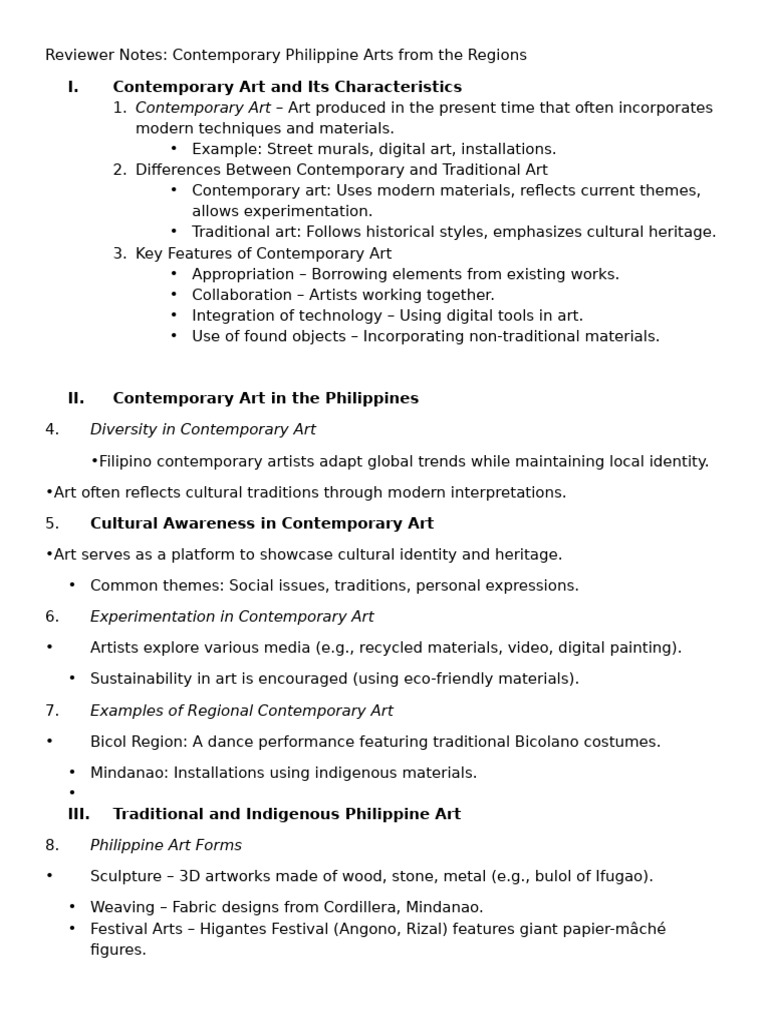 Cpar Reviewer | PDF | Philippines | The Arts