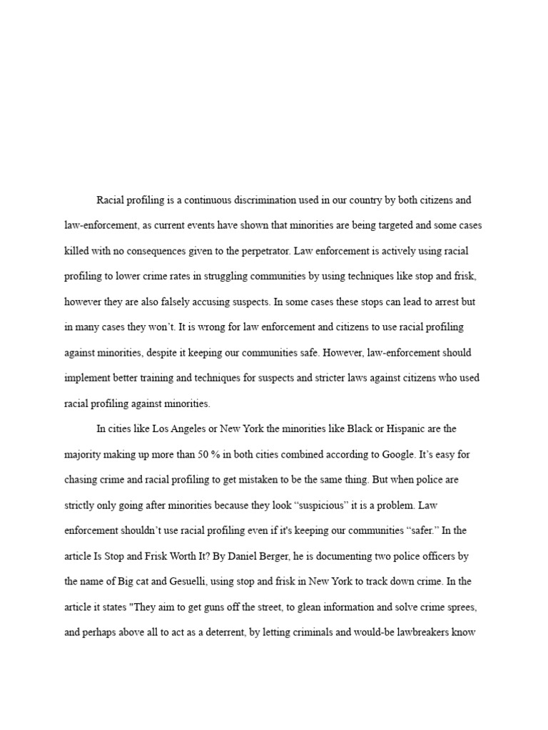 Racial Profiling and Police Accountability | PDF | Racial Profiling ...