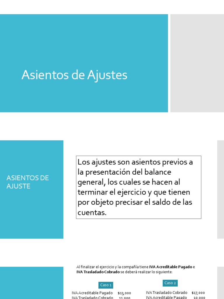 Asientos de Ajustes | PDF | Contabilidad financiera | Hoja de balance