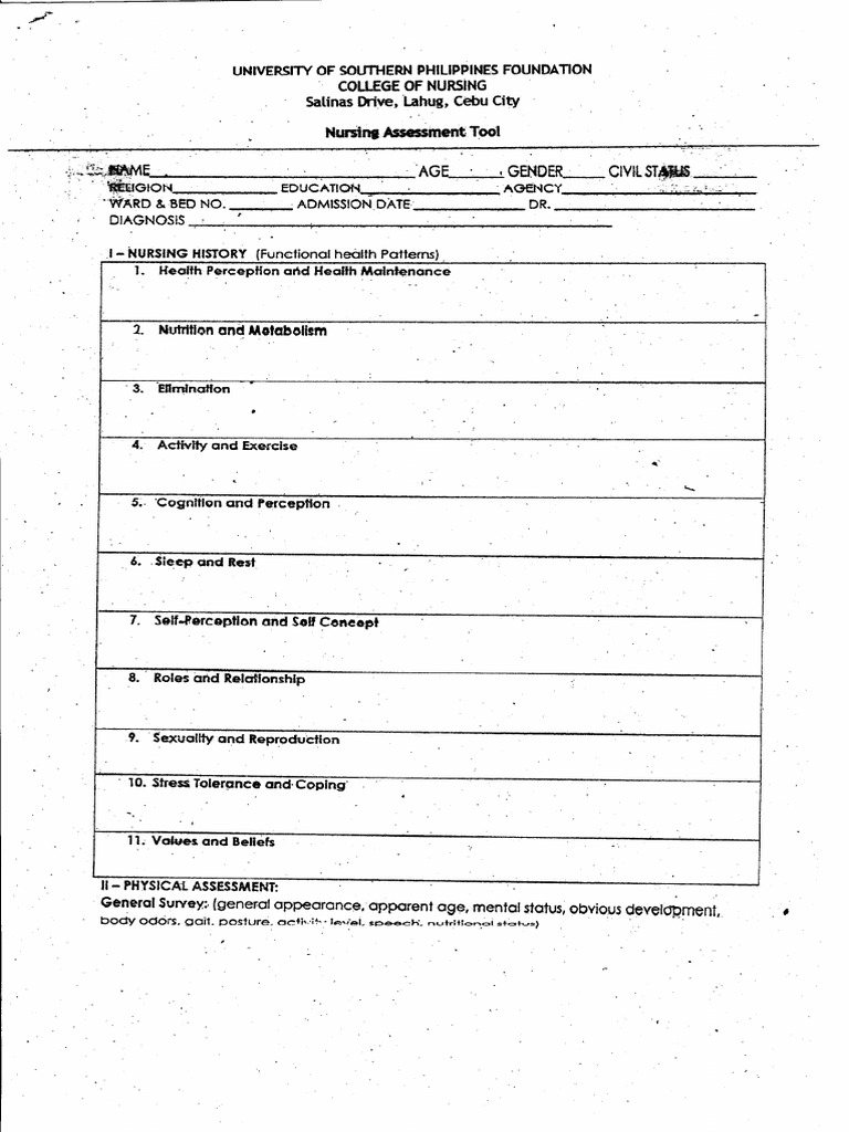 Nursing Assessment Tool | PDF