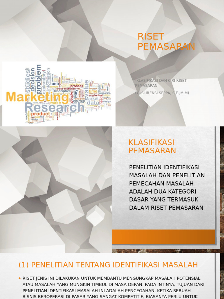 PERT 2 Klasifikasi Dan Ciri Riset Pemasaran | PDF