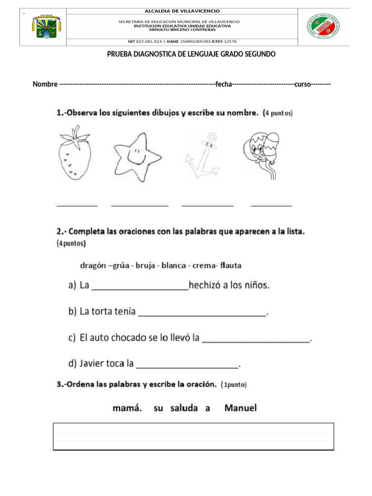Prueba de Español | PDF