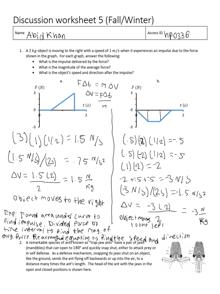 Impulse and Forces in Physics Scenarios | PDF | Force | Acceleration