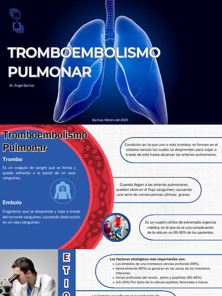 Trombo-Embolismo Pulmonar | PDF | Embolia | Trombo