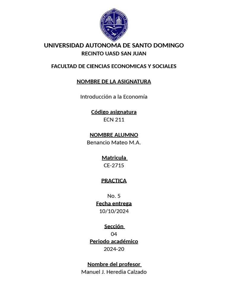 Hoja de Presentacion Uasd | PDF