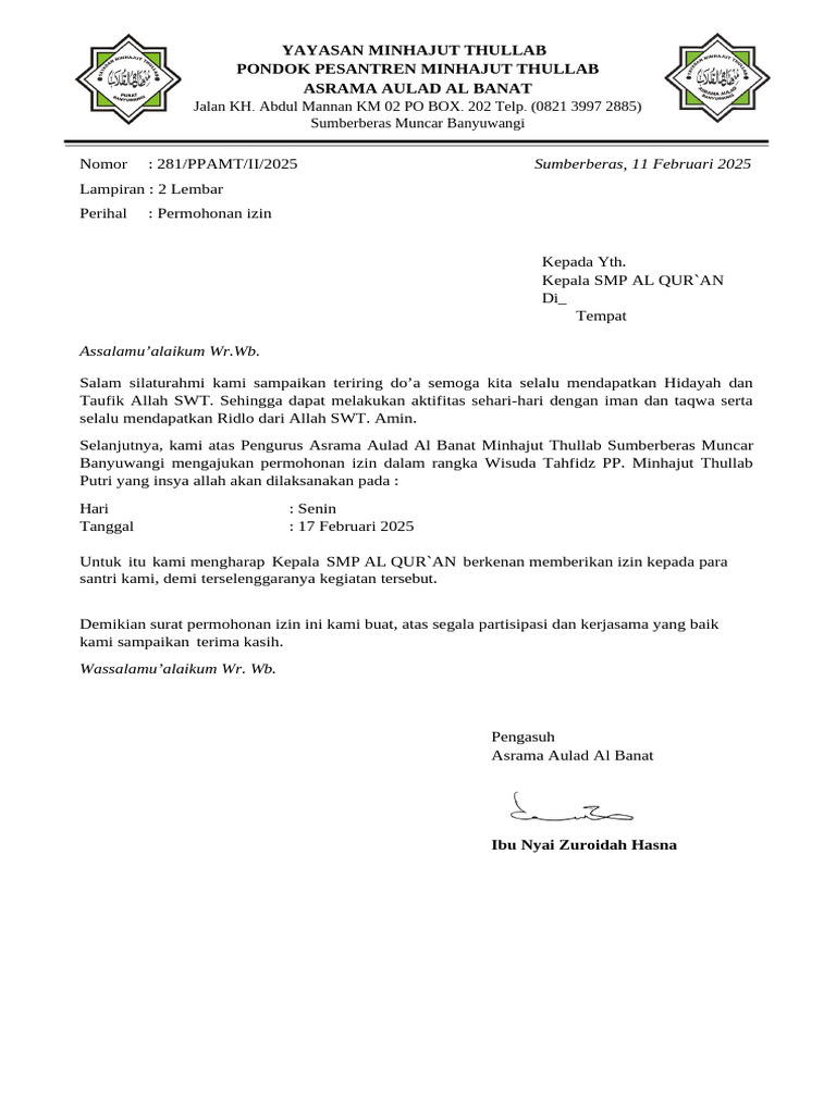 S-Izin Wisuda Tahfidz | PDF