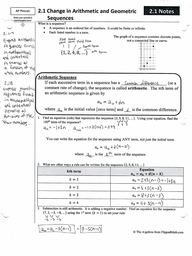2.1 Change in Arithmetic and Geometric Sequences | PDF