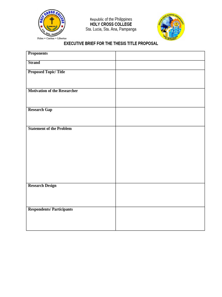 Thesis Proposal Executive Brief Guide | PDF