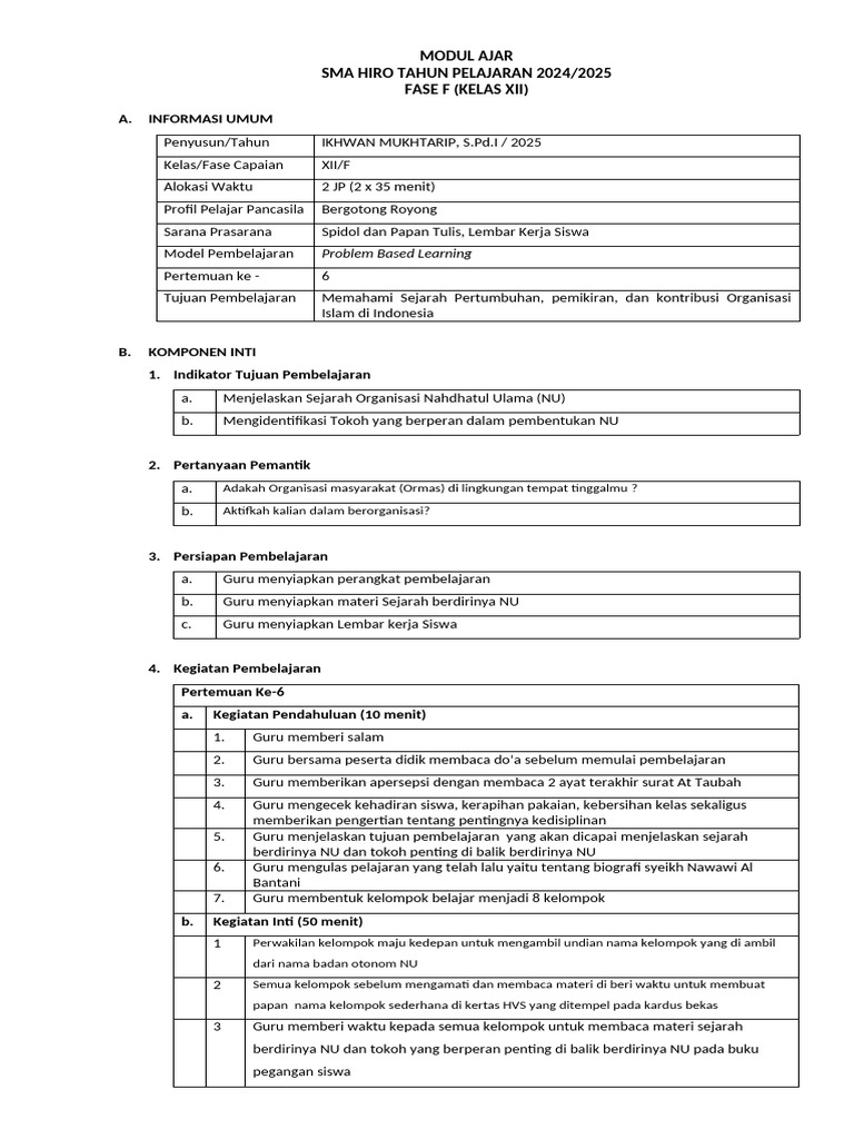 MODUL AJAR PAI 12 genap (6) | PDF