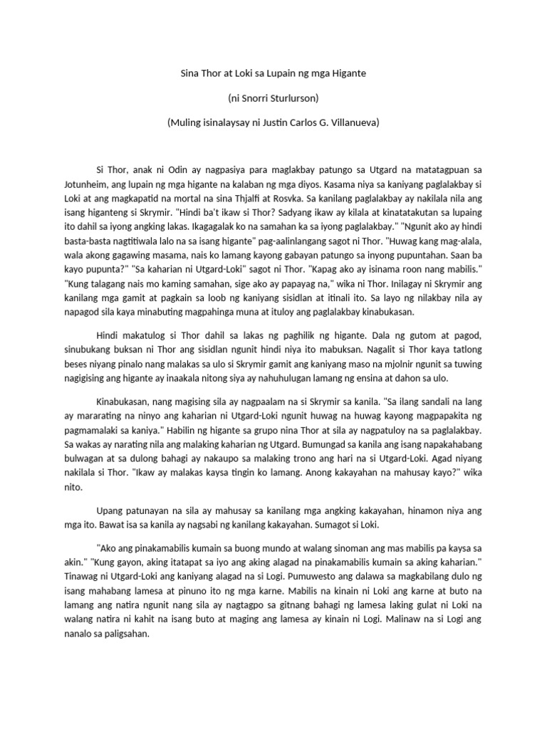 Sina Thor at Loki - Rihawani 070327 | PDF