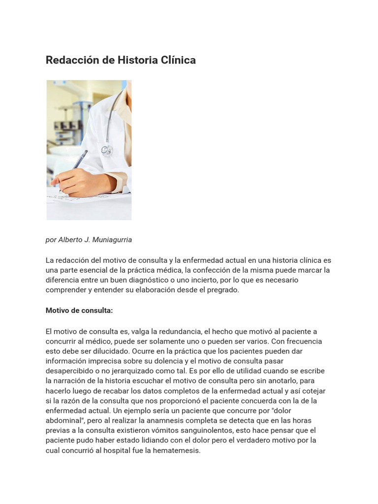 Redacción de Historia Clínica 8 Pag | PDF | Diagnostico medico | Historial médico