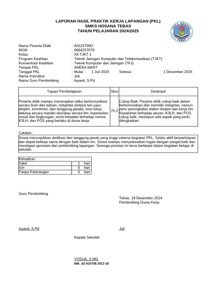 Raport Pkl 2024 12 Tjkt 1 Fixed (2) | PDF