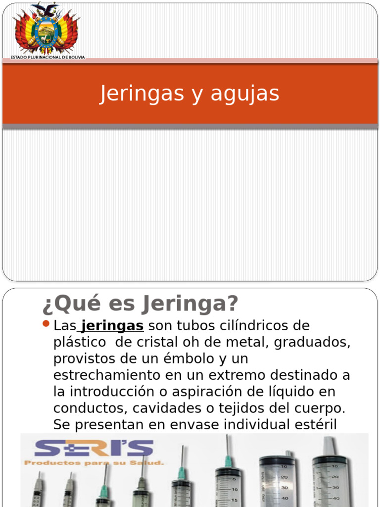 Jeringas y Agujas: Tipos y Usos | PDF