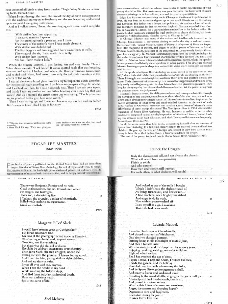 Masters, Robinson, Lowell, Stein - Selected Poems (3) | PDF