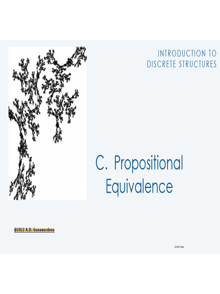 L03 - 1.3 Propositional Equivalence | PDF | Contradiction | Contingency (Philosophy)