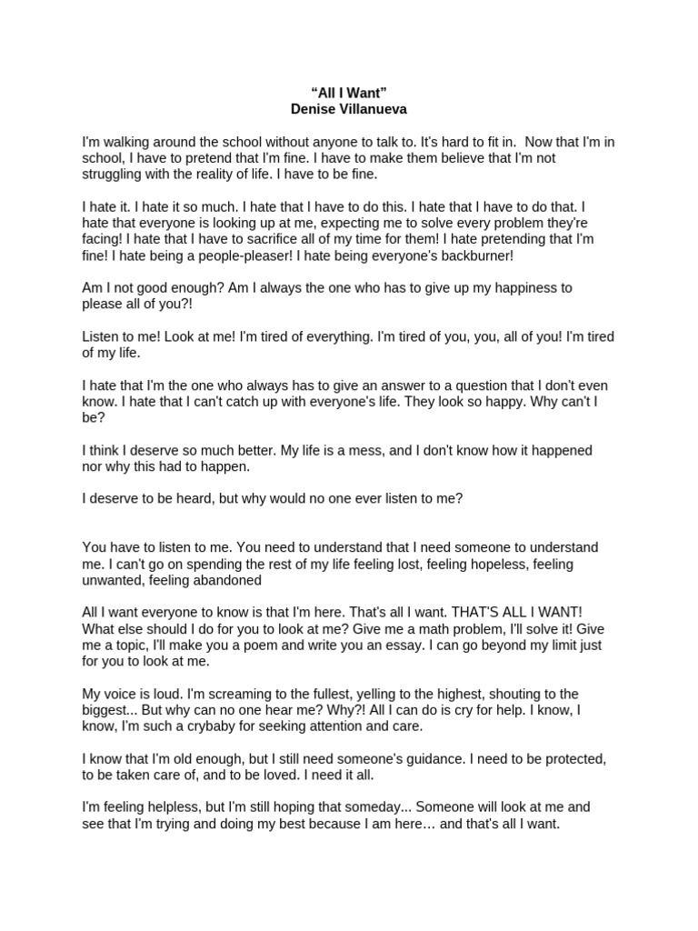 All I Want - Decla | PDF