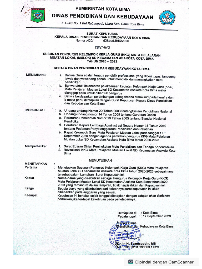 SK KKG Mulok 2020-2023 | PDF