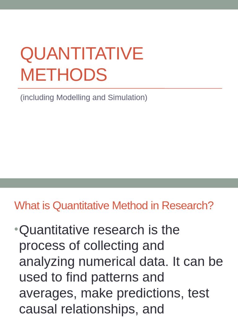 Quantitative Methods 091433 | PDF | Quantitative Research | Statistics