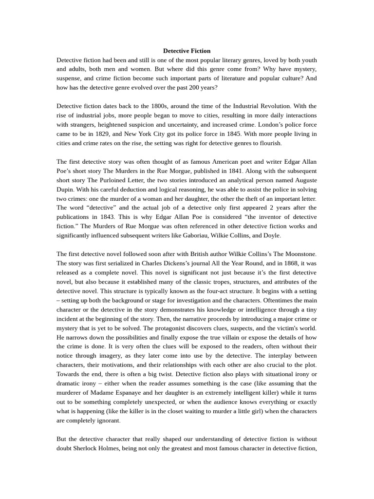 Detective fiction history | PDF | Detective Fiction | Crime Fiction