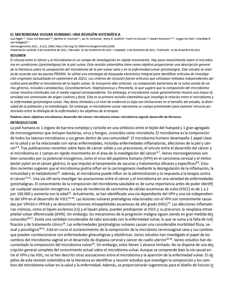 El Microb Vulv - Trad | PDF | Microbiota | Cáncer