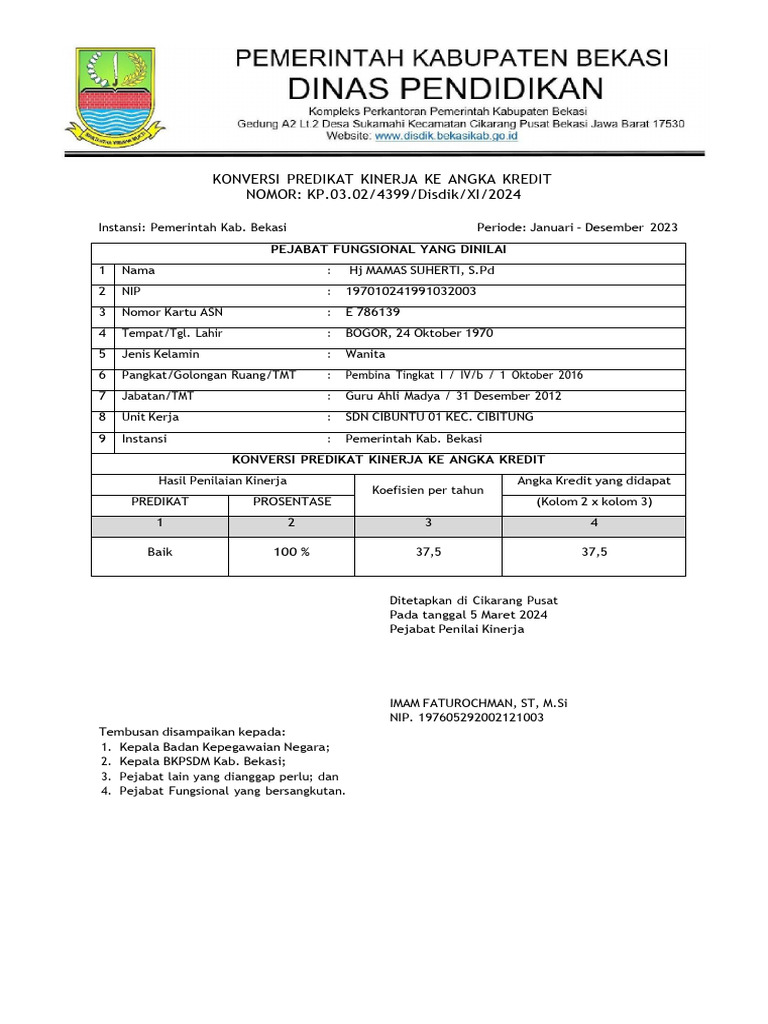 PAK KONVERSI 2023 BU HJ | PDF