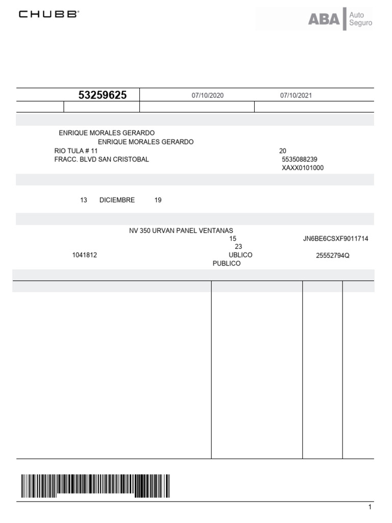 Chubb | PDF | Póliza de seguros | México