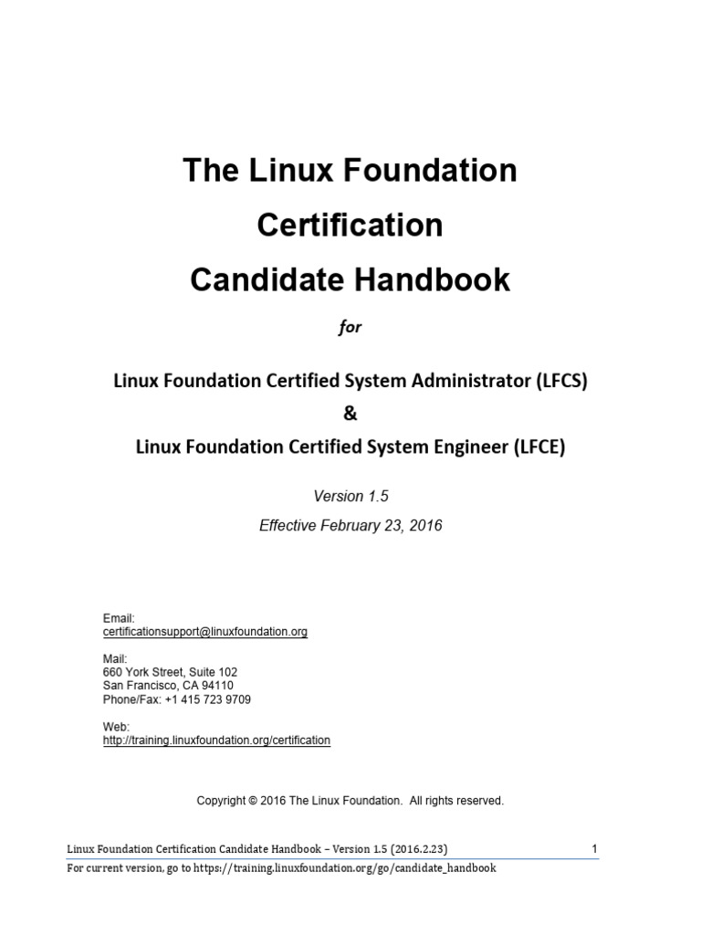 Candidate Handbook v1.5 2016.2 | PDF | Identity Document | Linux