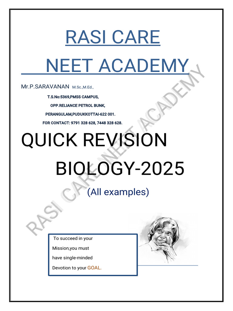 Rasi Biology 2025 | PDF