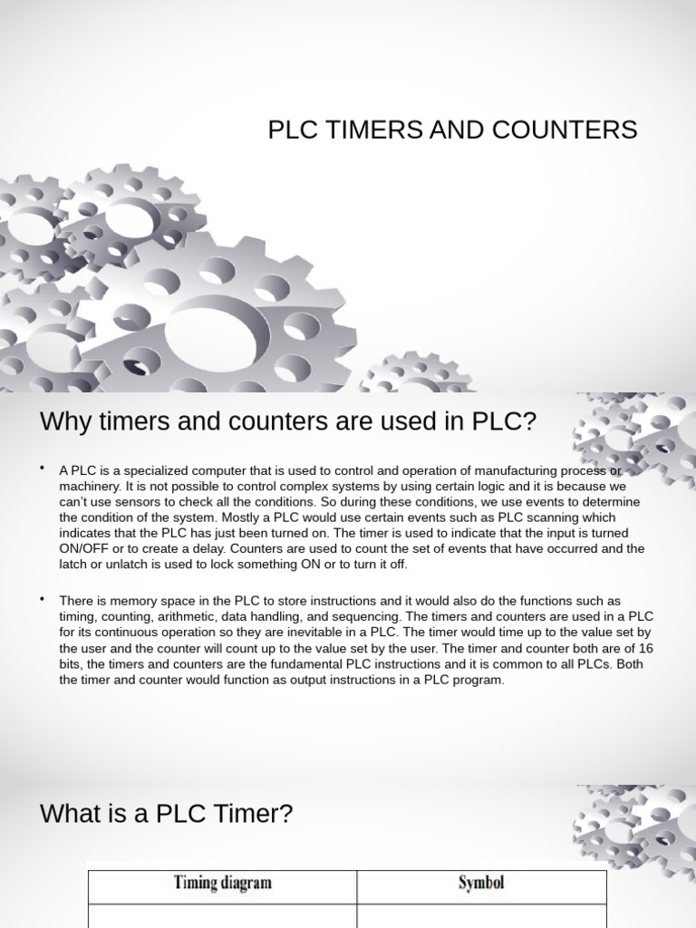 Plc Timers And Counters Pdf Programmable Logic Controller Timer