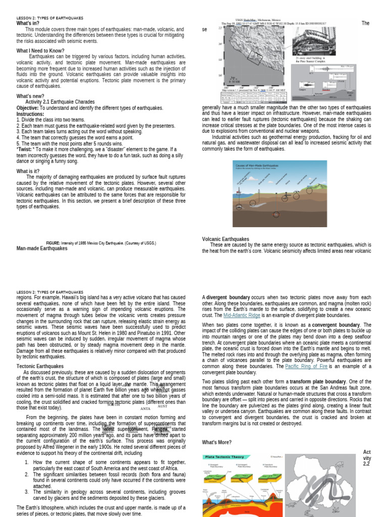 Types-of-Earthquakes | PDF | Earthquakes | Plate Tectonics