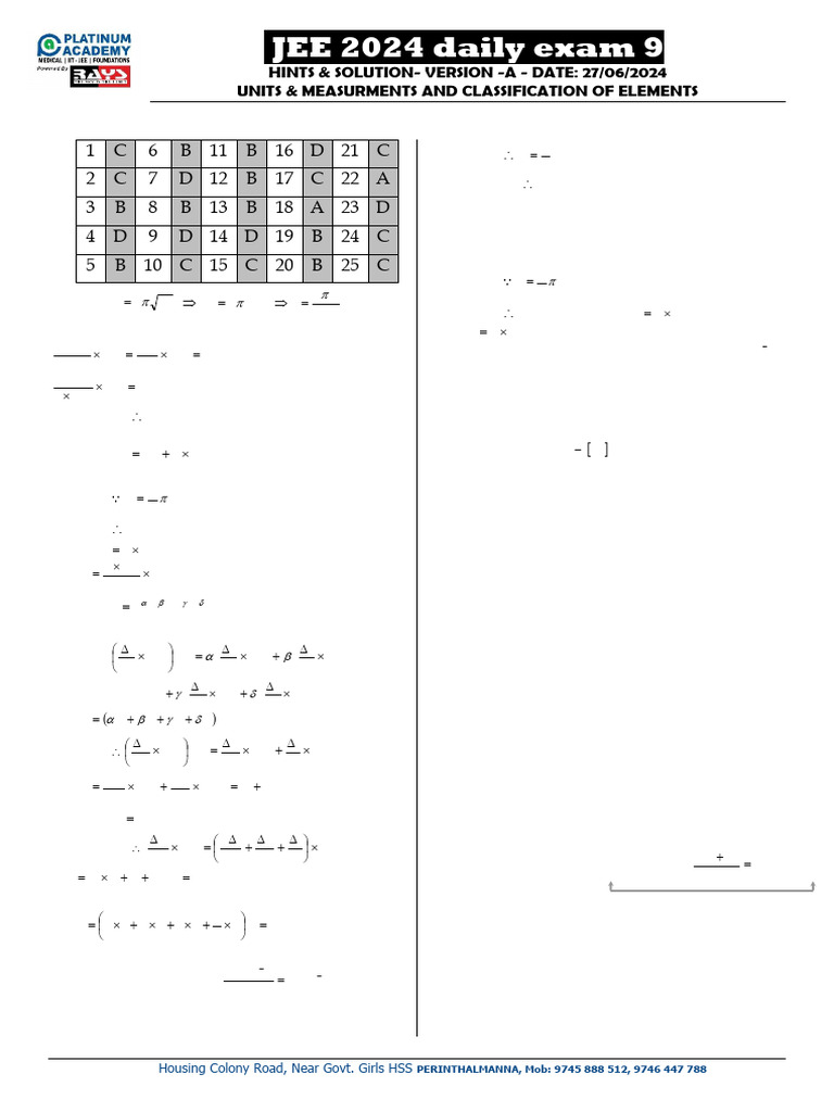 Units and Meas & Classification of Elements | PDF | Physical Chemistry ...