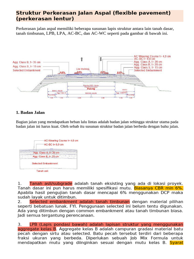 Struktur Perkerasan Jalan Aspal | PDF