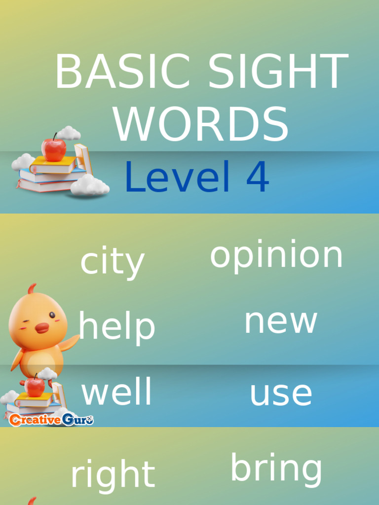Level 4 Basic Sight Words List | PDF